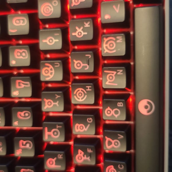 Complete Pokemon Unown Backlit Keycap Set | Full 104 / 105 Key OEM ...