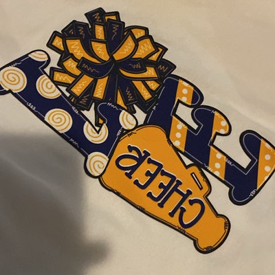 Cheer Design PNG, Add Your Own Name Cheer Megaphone and Pom Poms in ...