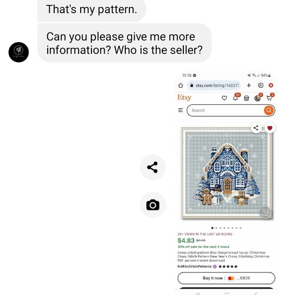 Cross Stitch Pattern Blue Gingerbread House Christmas Cross Stitch ...