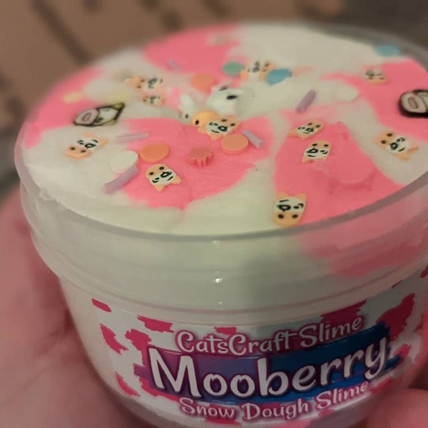 Snow Dough Slime "mooberry" Scented Slime Cow Charm ASMR - Etsy