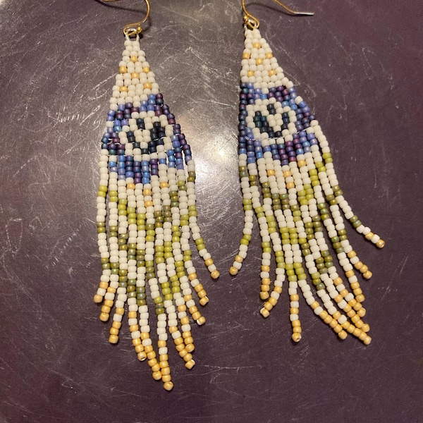 Seed Bead Earring Kit, MIDNIGHT WATERS Lotus Picot Beaded Moon Earring ...