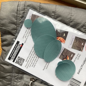 Puffer Jacket Repair BLACK Self-adhesive, Pre-cut Patches, Soft ...