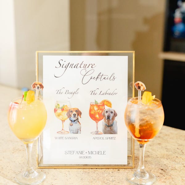 Wedding Pet Stir Sticks, 50 Pcs Double-sided Dog Stir Stick, Watercolor ...