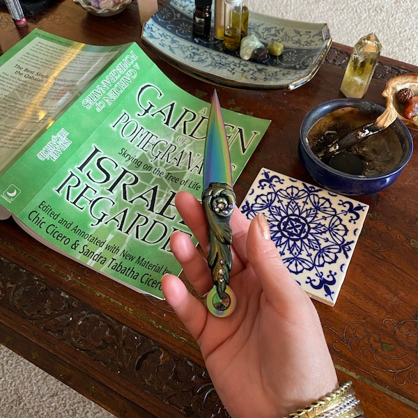 Mini Wiccan Athame Woodland Crystal Blade Wicca Ritual Knife Ritual ...