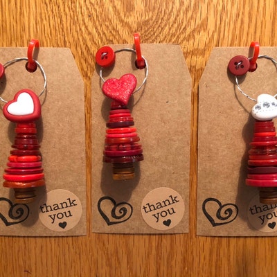 Heart Buttons Galore Collection My Love Set of 7 Shank Flat Back Choice ...