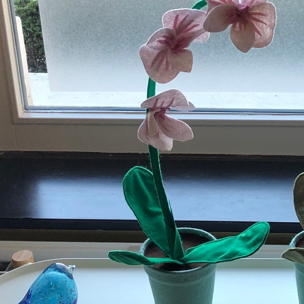 Orchid, Felt Orchid, Orchid Houseplants, Faux Flowers, Handmade Fabric ...