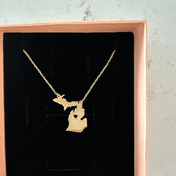 State Necklace W/ Heart Option, Personalized Map Necklace | Texas ...