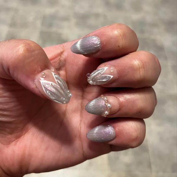 Custom Sea Beach Press on Nails Long Almond Nails/acrylic 3D Starfish ...