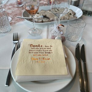 Wedding Menu Card Printed on Napkins Personalized Napkins | Etsy