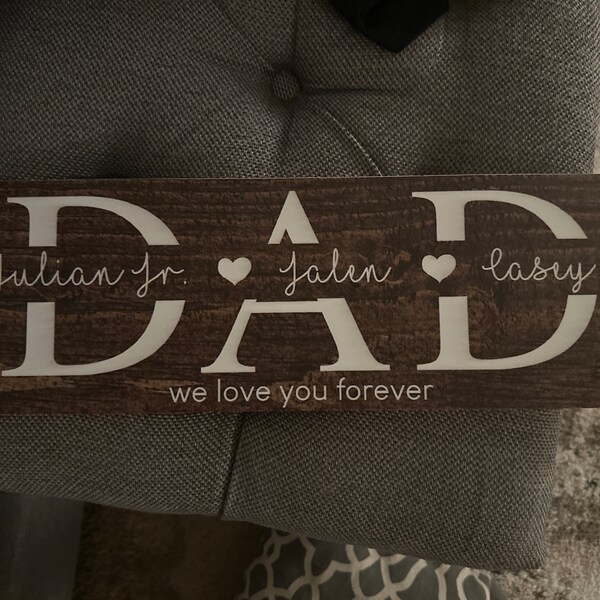 Dad Sign With Kids Names, Personalized Dad Sign, Sign With Kids Names ...