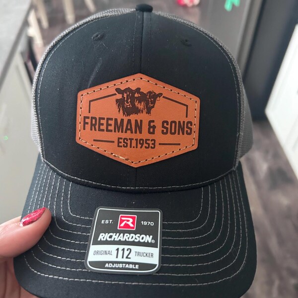 Custom Richardson 112 Laser Engraved Leather Patch Hat- Personalized ...