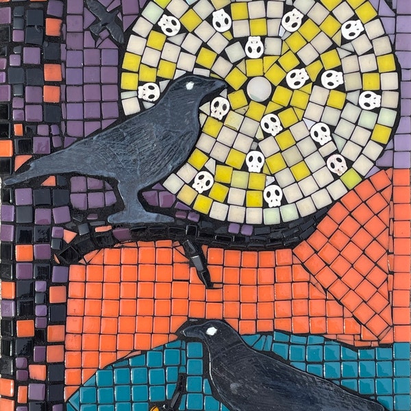 12 Mosaic Flying Bird Tiles, Handmade Ceramic Pieces, Mosaic Supplies ...