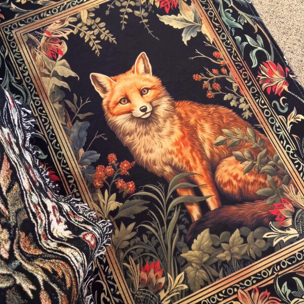 Eclectic Fox Area Rug | Whimsical Bedroom Decor William Morris Inspired ...