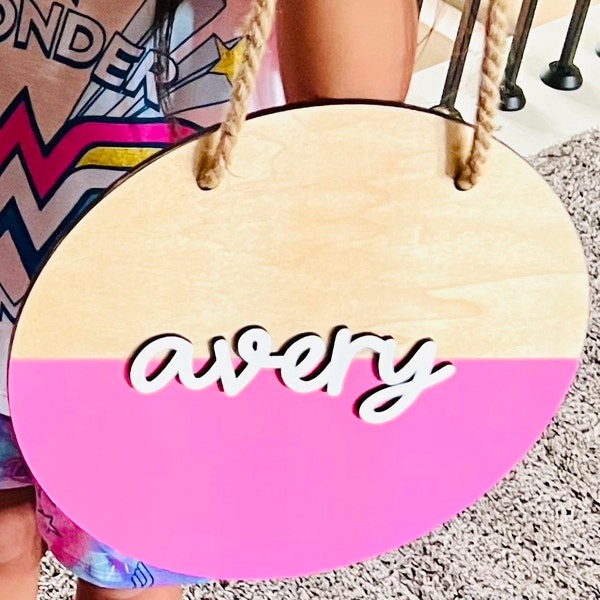 Modern Script Color Dip Name Sign - Etsy