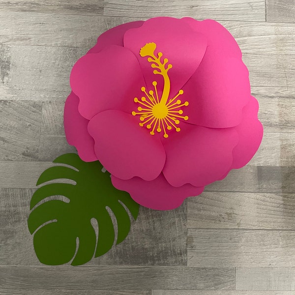 Svg Paper Flower Hibiscus Template, TROPICAL SET Hawaiian Flower,3 ...