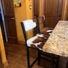 Cowhide Bar Stools / Cowhide Counter Stool Adjustable Height Gold Frame ...