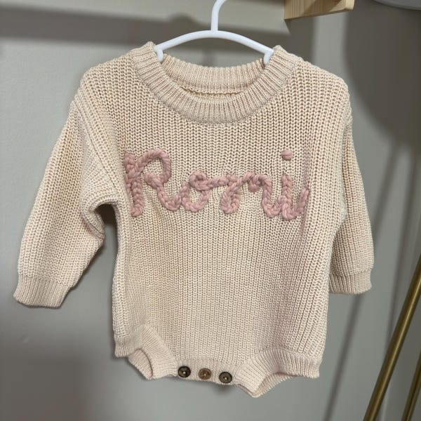 Pre-made Hand Embroidered Candy Cane Sweater With Bow - Etsy