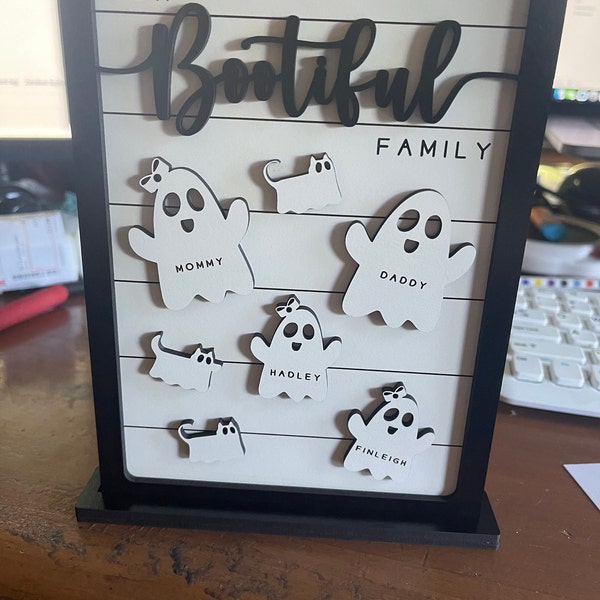 Our Bootiful Family Sign | Customized Family Ghost Sign | Halloween ...