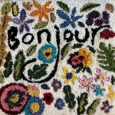 Digital Punch Needle Pattern Bonjour - Etsy