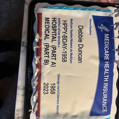 Medicare Card EDIBLE Image for Cakes and Cupcakes, Retirement Cake ...