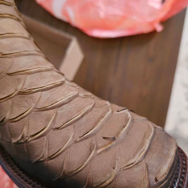 MENS LEATHER COWBOY Snake Skin Faux Square Toe Half Boots Botines - Etsy