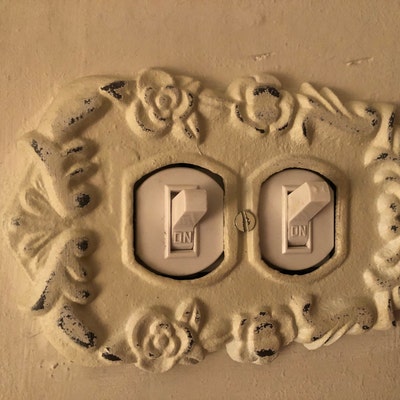 Ivory or Pick Color Light Switch Cover / Light Switch Cover / Cast Iron ...