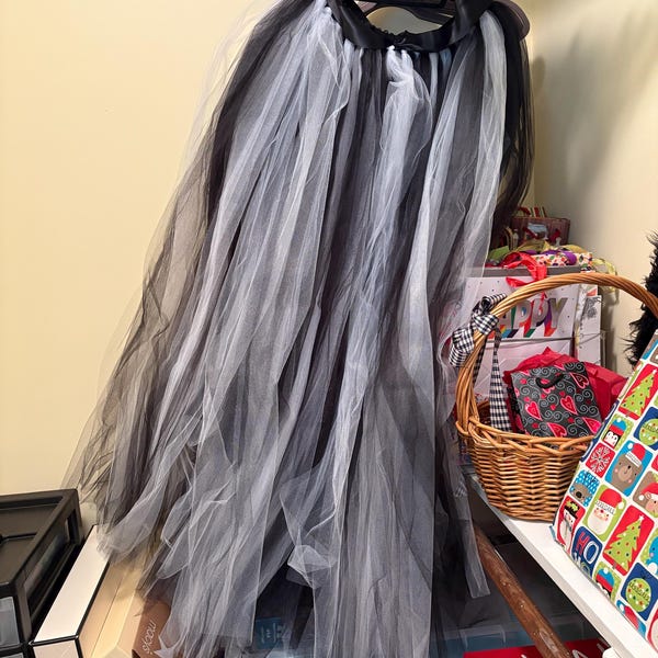 F04 Ghost Tutu/ Witch Tulle Costume/ Halloween Tulle Costume, (children ...