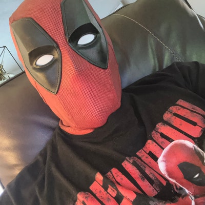 X-force Grey Deadpool Costume Cosplay Mask With Magnetic Eyes - Etsy