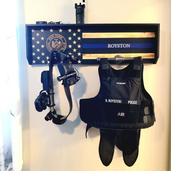 Police Gear Rack - Police Academy - Graduation Gift - Thin Blue Line ...