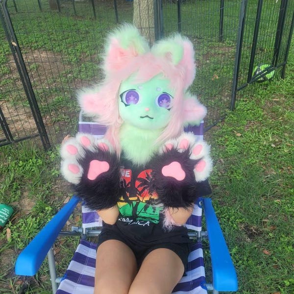 Kig Fursuit Head Cat Furry Head With Lolita Clips, Kig Kemono Fursuit ...