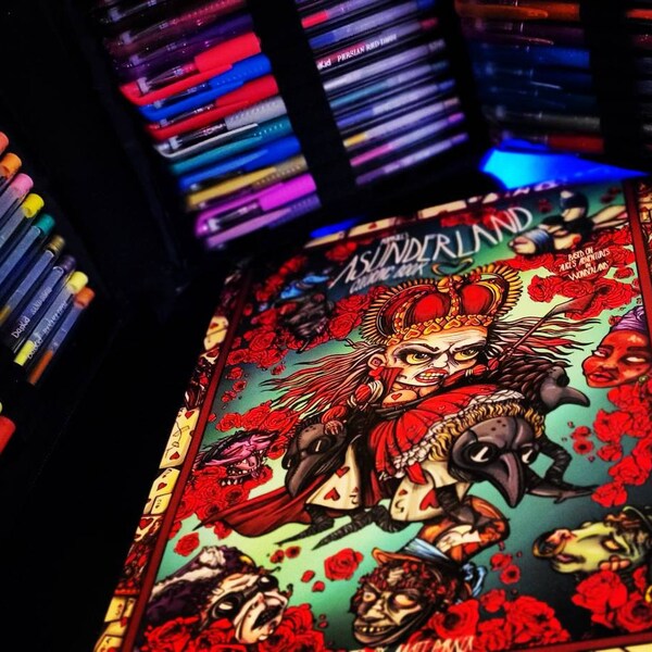 Digital Coloring Page | Popkill's Asunderland | the Queen of Hearts - Etsy