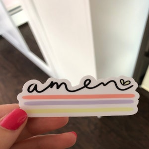Amen Acrylic Keychain Amen Decal Amen Car Key Dangle - Etsy