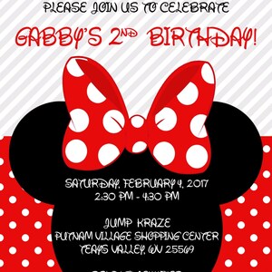 Minnie Mouse Birthday Invitation Minnie Mouse Invitation 2nd | Etsy
