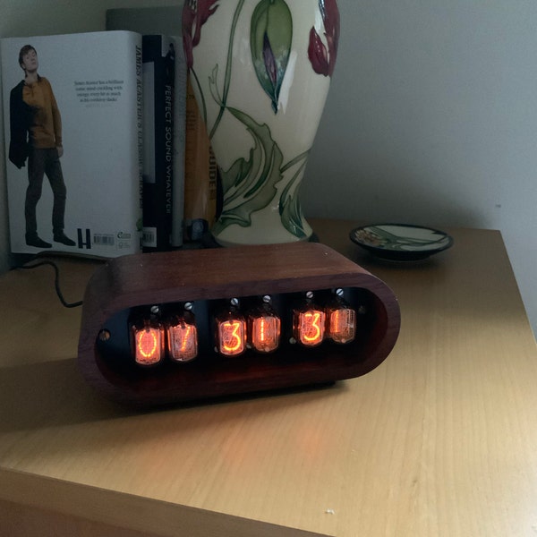 IN14 Personalized Gift Nixie Clock. Mid Century Style 4 Bulbs. Orange ...