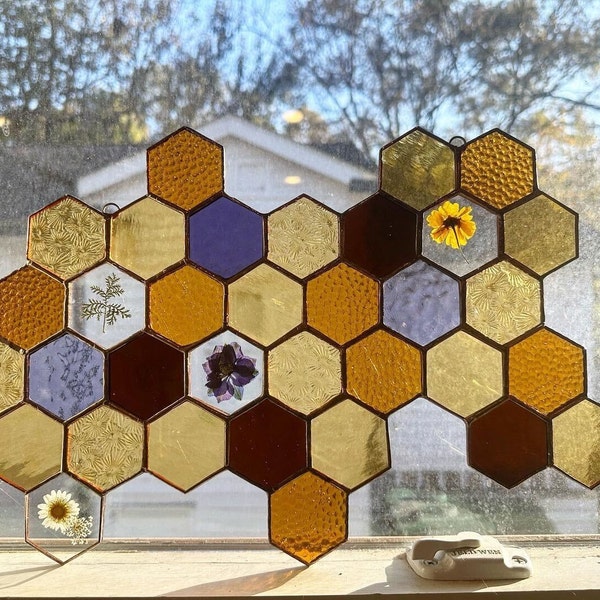 Digital Stained Glass Pattern for Download - Honeycomb - Etsy