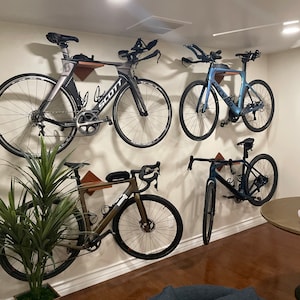 Wall Bike Storage. Simple Modern Minimalist Wooden Bicycle Rack ...