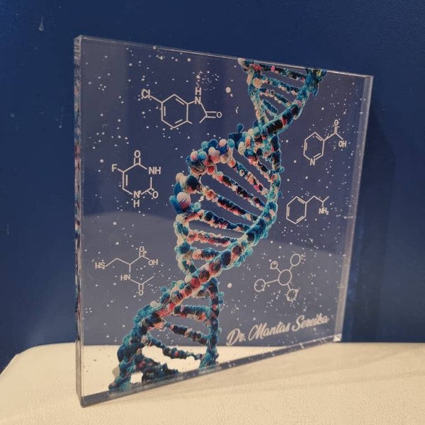 Personalized DNA Custom Shape Acrylic Blocks, Biology Science Gift for ...