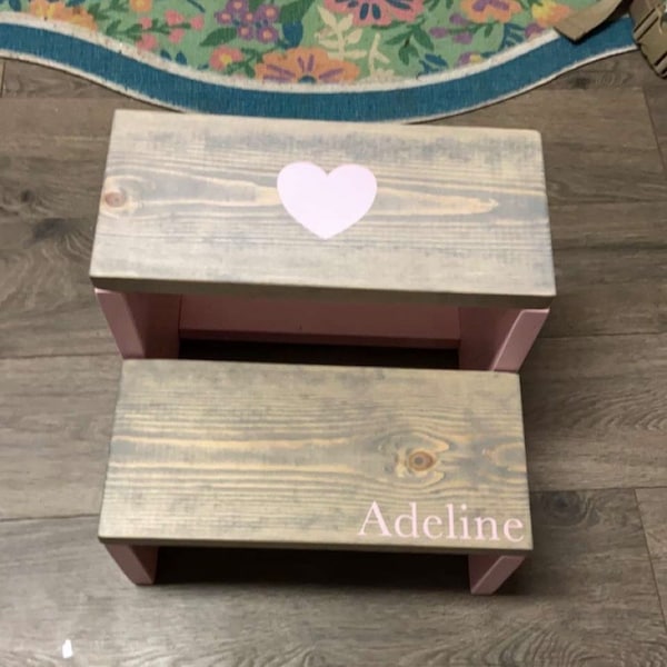 Personalized Modern Kids Step Stool, Personalized Kid Step Stool ...