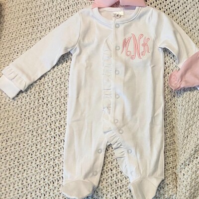 Monogrammed Pajamas, Girls Personalize Pajamas, Boys Monogram Pajamas ...