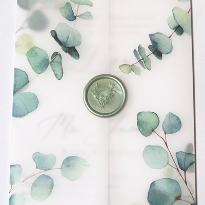 Palm Tree Vellum Wrap 5x7 Vellum Wedding Invitation Tropical - Etsy