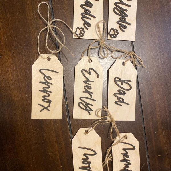 Personalized Stocking Tags Wooden Name Tags Christmas Labels Wooden ...