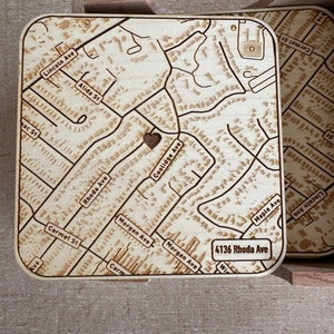 Custom Slate Coasters With Engraved Street Map Pack of 4 Custom Address ...