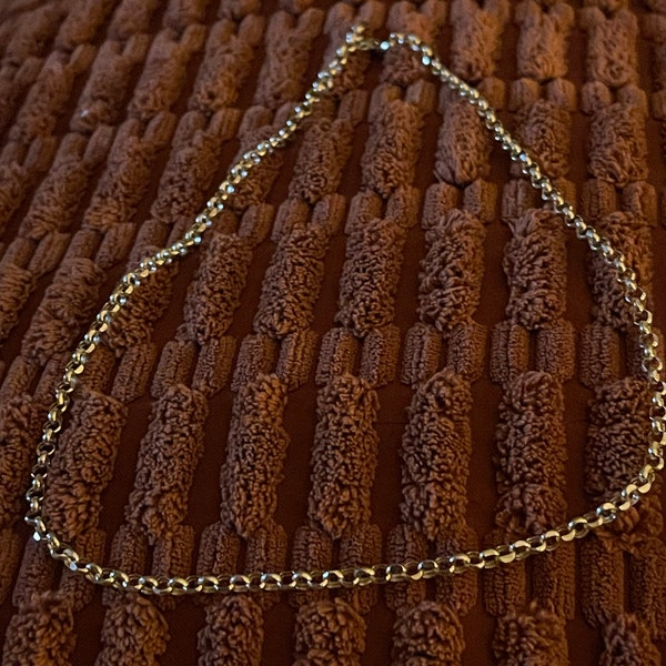 Solid 10K Gold Rolo Cable Chain, Diamond Cut Genuine 10K Gold Rolo ...