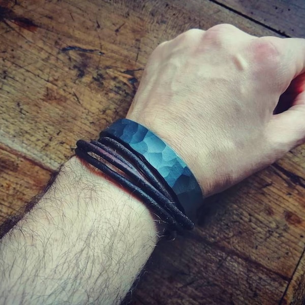 Hand Forged Iron Bracelet,men's Steel Bracelet,personalized Metal ...