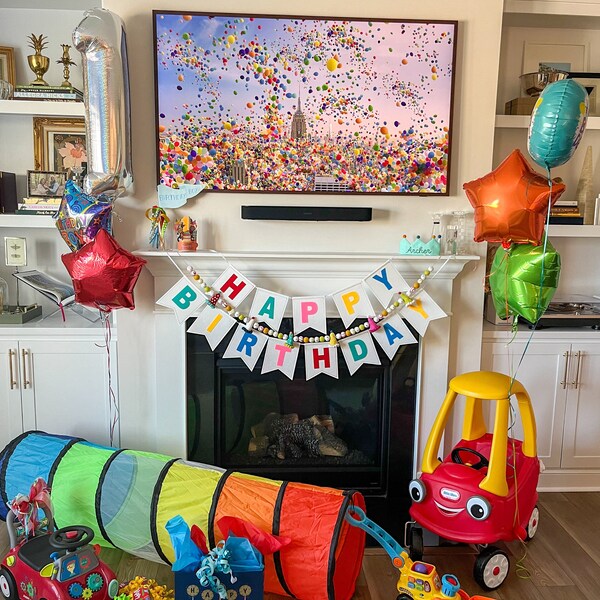 XL Happy Birthday Banner, Birthday Pennant, Birthday Garland, Multi ...