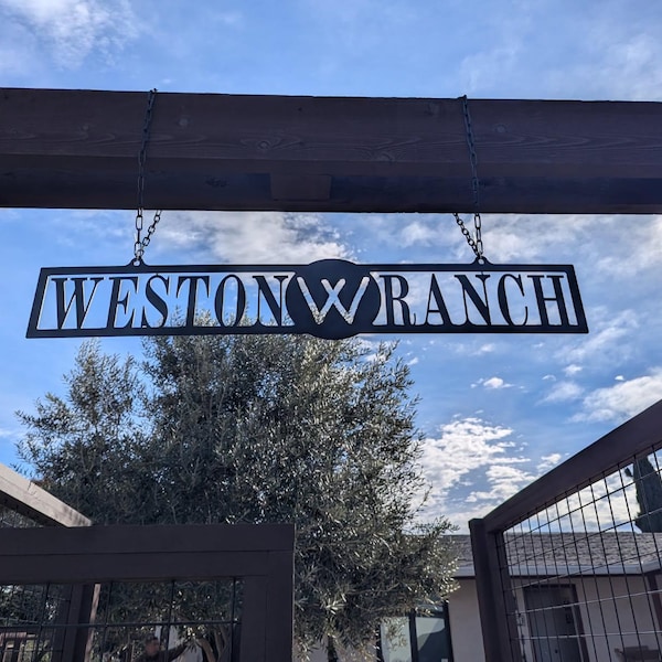 Custom Metal Ranch Entrance Sign, Personalized Farm Gate Decor, Western ...