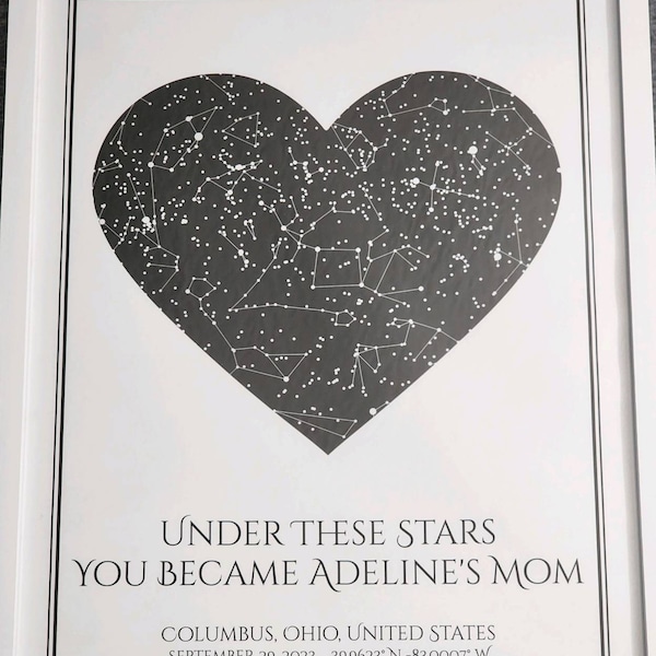 The Day You Became My Mom Star Map Mothers Day Gift From Daughter Night ...