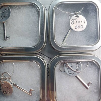 Girl Scout Bridging to Cadette Silver Key Necklace - Etsy Ireland