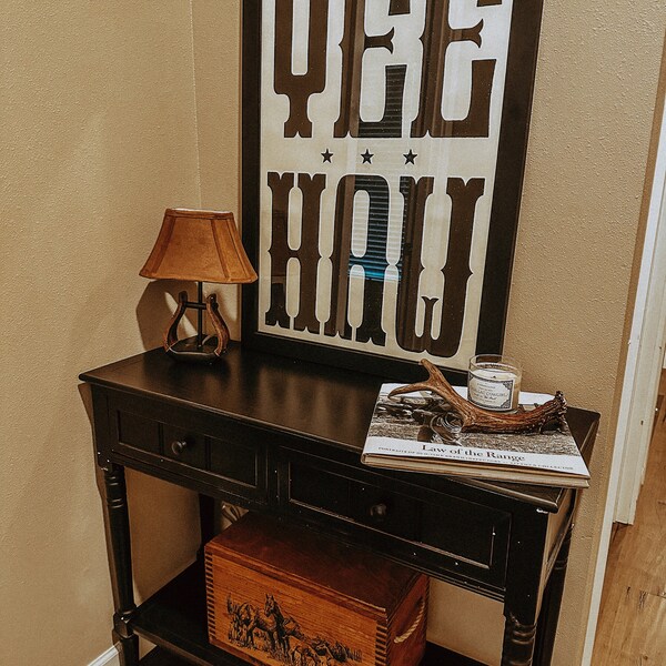 Yeehaw Typography Art Print, Western Wall Decor, Cowboy Poster, Art ...