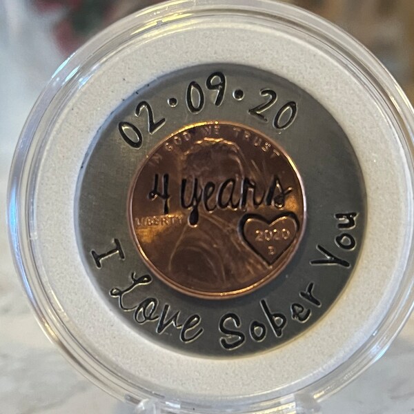 Personalized Sobriety Coin and Case, Sobriety Gift, AA Recovery Gift ...